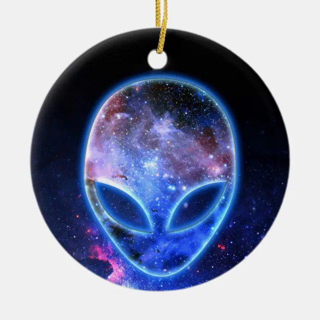 Alien in Space Ceramic Ornament | Zazzle