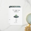 Alien Invader Flat Thank You Card | Zazzle