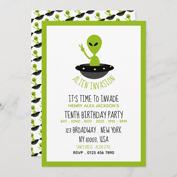 Alien Invasion, Birthday Invitation | Zazzle.com