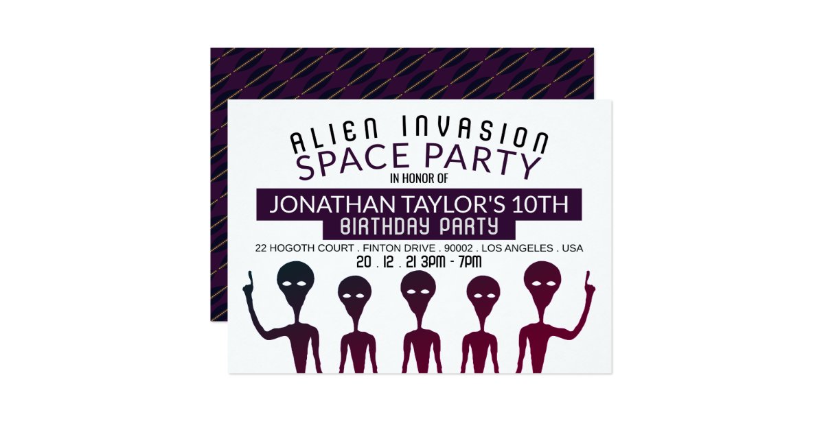 Alien Invasion Birthday Party Invitation | Zazzle.com