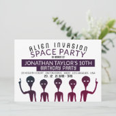 Alien Invasion Birthday Party Invitation | Zazzle