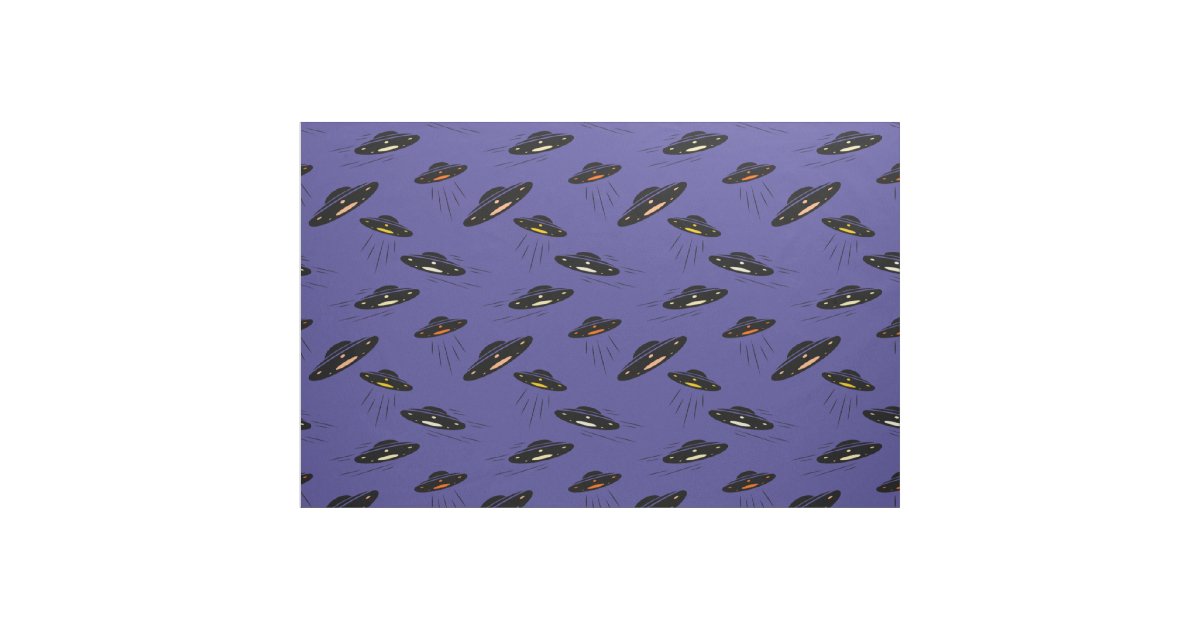 Alien Invasion UFO Printed Fabric | Zazzle