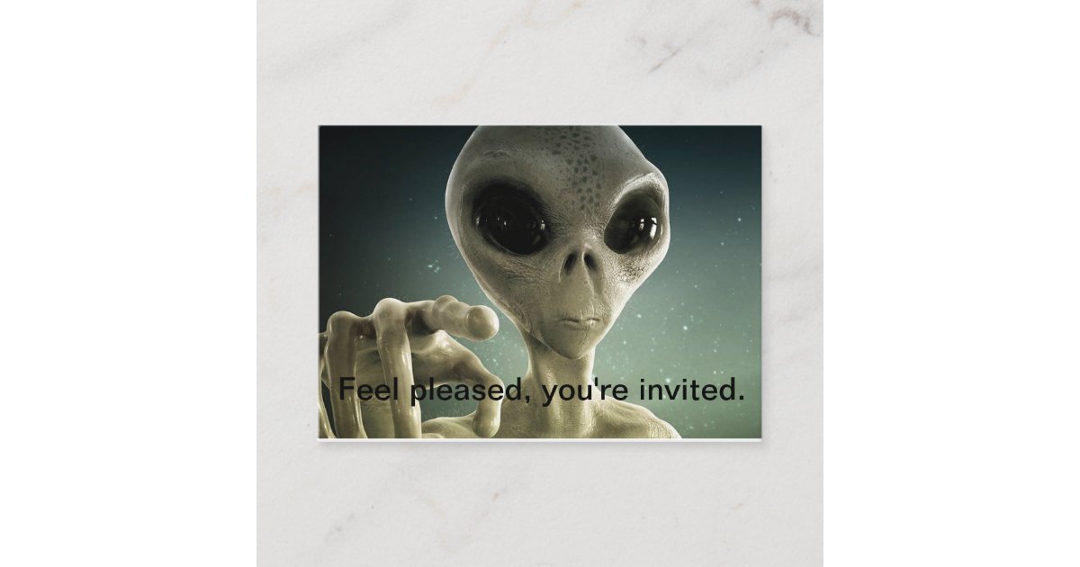 Alien "Invitation" multi use card. Enclosure Card | Zazzle