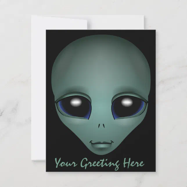 Alien Invitations Personalized Cute Alien Art RSVP | Zazzle