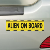 ALIEN ON BOARD BUMPER STICKER | Zazzle