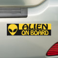 ALIEN ON BOARD BUMPER STICKER | Zazzle