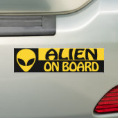 ALIEN ON BOARD BUMPER STICKER | Zazzle