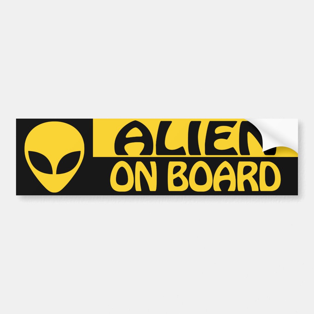 ALIEN ON BOARD BUMPER STICKER | Zazzle