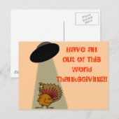 Alien Out of This World ThanksGiving! Holiday Postcard | Zazzle