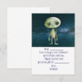 Alien Outer Space Birthday Thank You Card | Zazzle