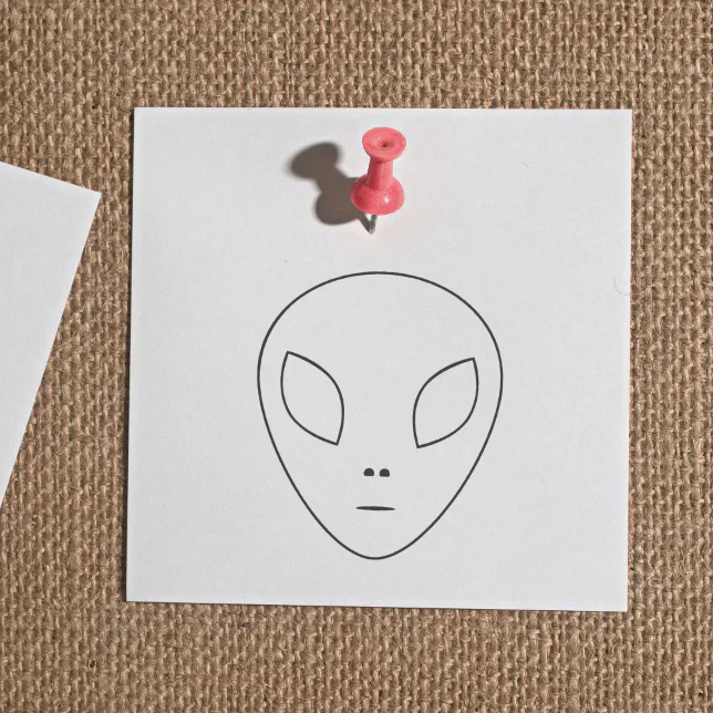 Alien Outline Rubber Stamp | Zazzle