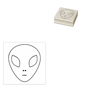 Alien Outline Rubber Stamp | Zazzle