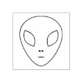 Alien Outline Rubber Stamp | Zazzle