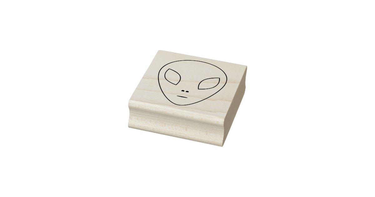 Alien Outline Rubber Stamp | Zazzle