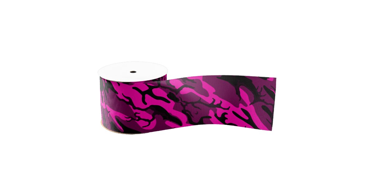 Alien Pink Camo Grosgrain Ribbon | Zazzle
