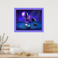 Alien Playing Pool Poster | Zazzle