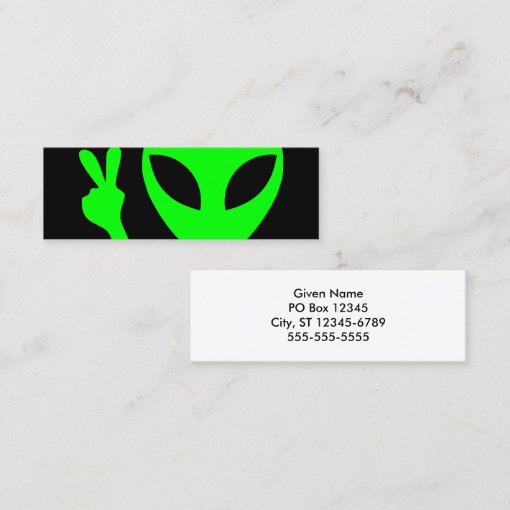 Alien Portrait Mini Business Card | Zazzle