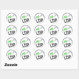 Alien Programming Dictatorship of LISP Classic Round Sticker | Zazzle
