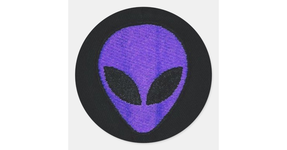 ALIEN-PURPLE FACE stickers | Zazzle