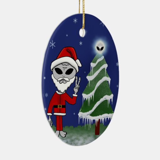 Alien Santa Ceramic Ornament | Zazzle