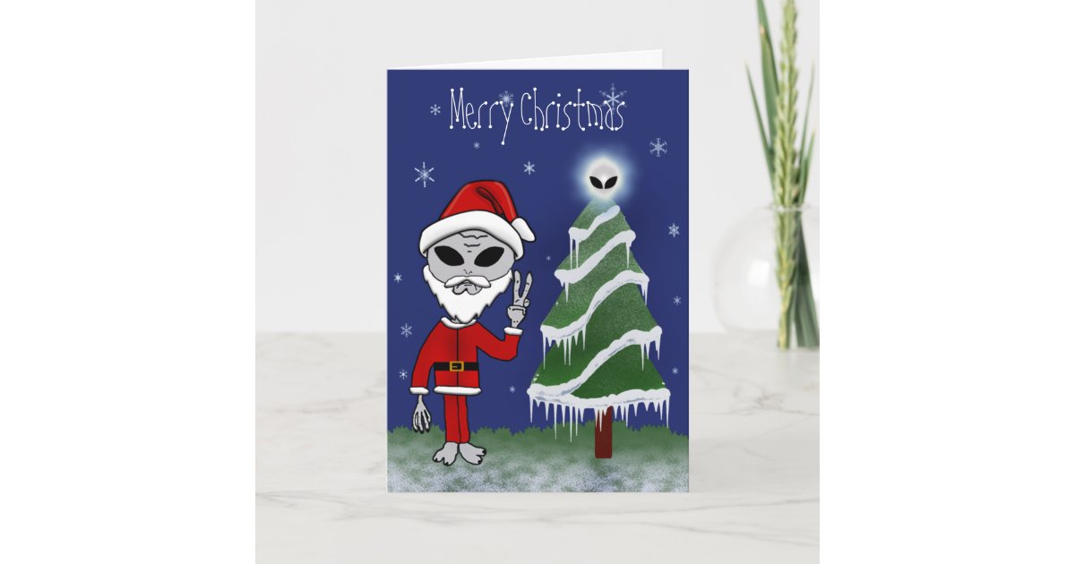 Alien Santa Christmas Cards | Zazzle