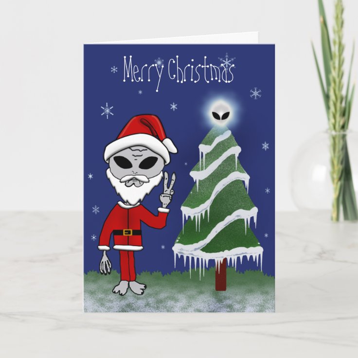 Alien Santa Christmas Cards | Zazzle