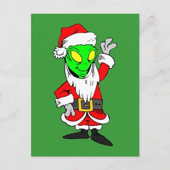 alien Santa Claus Holiday Postcard | Zazzle.com