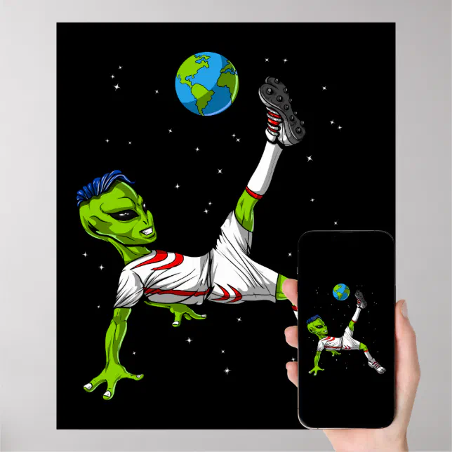 Alien Soccer Poster | Zazzle