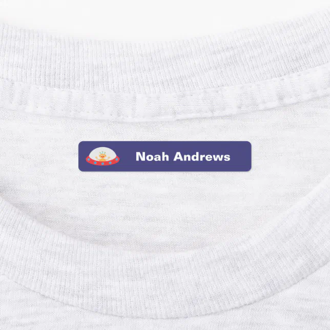 Alien Spaceship Iron on Name Labels for School | Zazzle