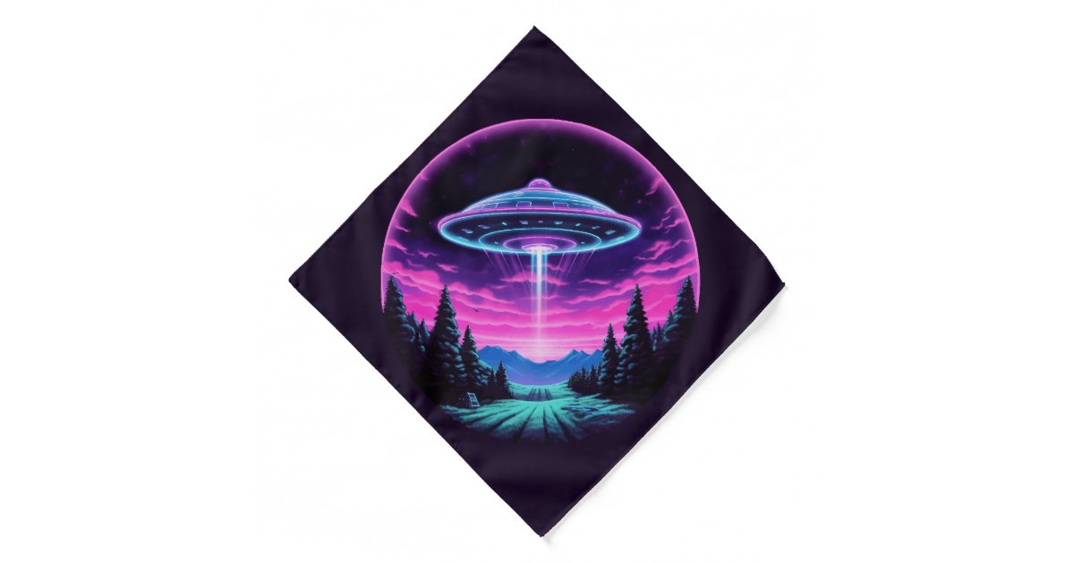 Alien Spaceship Retro Futuristic Bandana | Zazzle