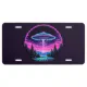 Alien Spaceship Retro Futuristic License Plate | Zazzle