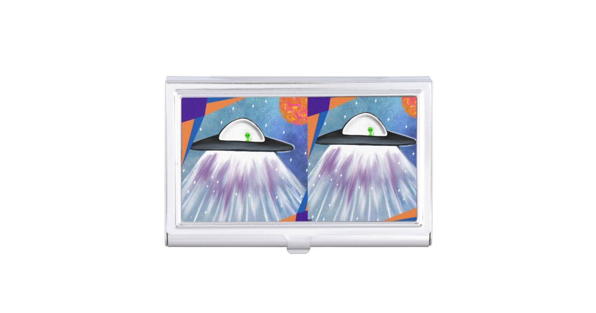 Alien spaceship UFO Space Business Card Case | Zazzle