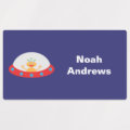 Alien Spaceship Waterproof Name Labels for School | Zazzle