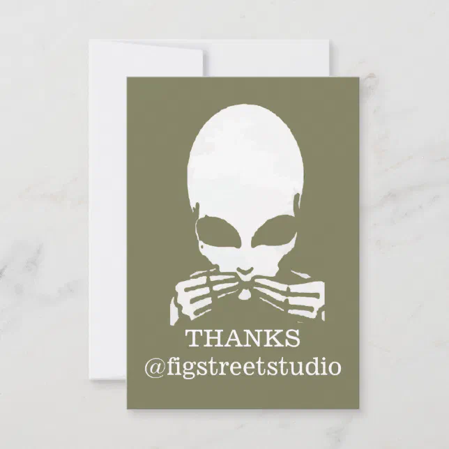 Alien, Speak No Evil, edit text Thank You Card | Zazzle