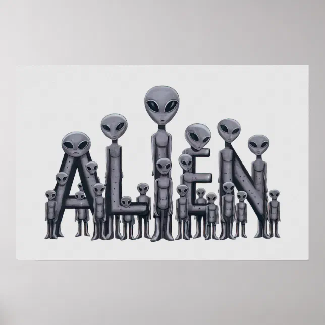 Alien Text Poster | Zazzle