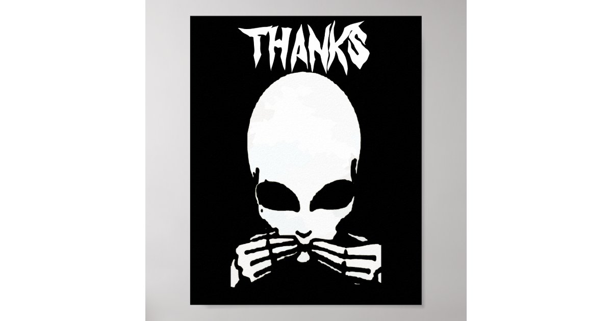 Alien, Thanks, edit text, Poster | Zazzle