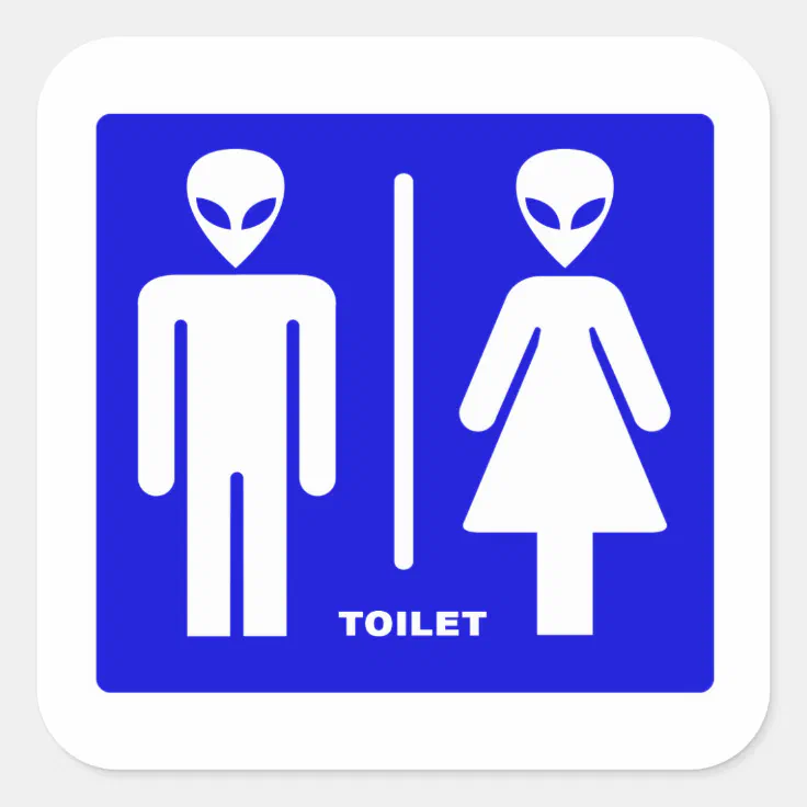 Alien Toilet Square Sticker | Zazzle