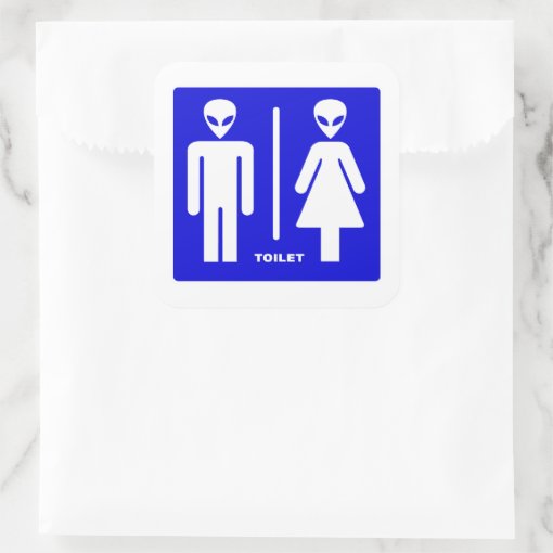 Alien Toilet Square Sticker | Zazzle
