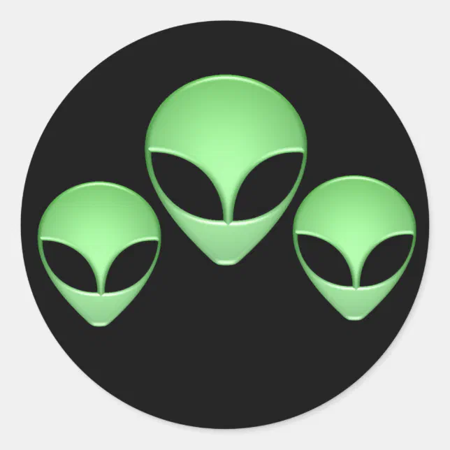 Alien Trio Black Sticker | Zazzle