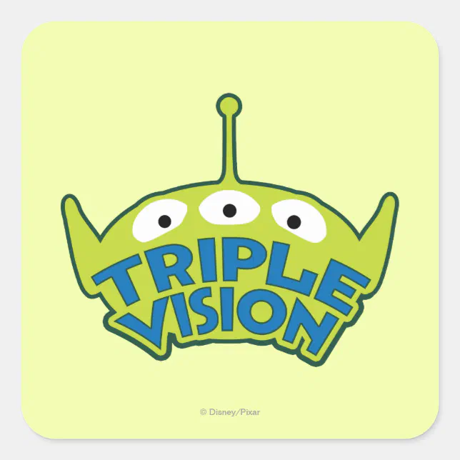 Alien Triple Vision Square Sticker | Zazzle