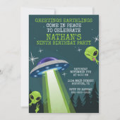 Alien UFO Birthday Party Invitation | Zazzle