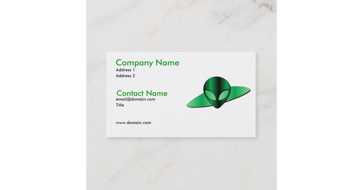 Alien UFO Business Card | Zazzle