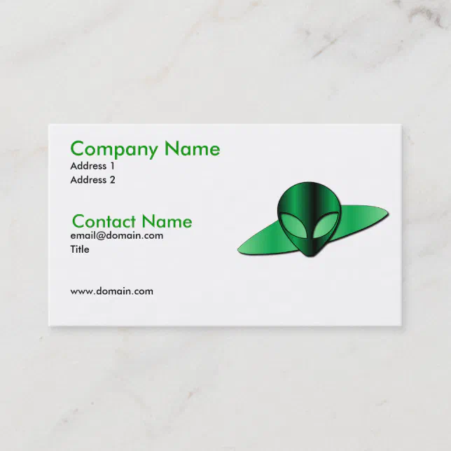 Alien UFO Business Card | Zazzle
