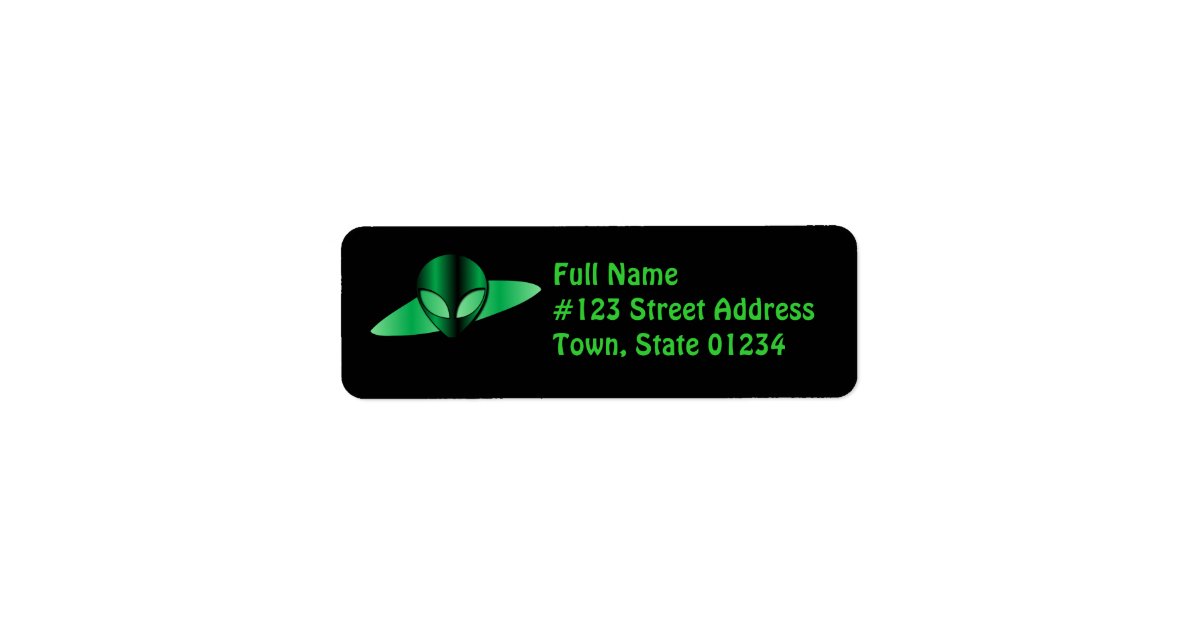Alien UFO Retrun Address Label | Zazzle