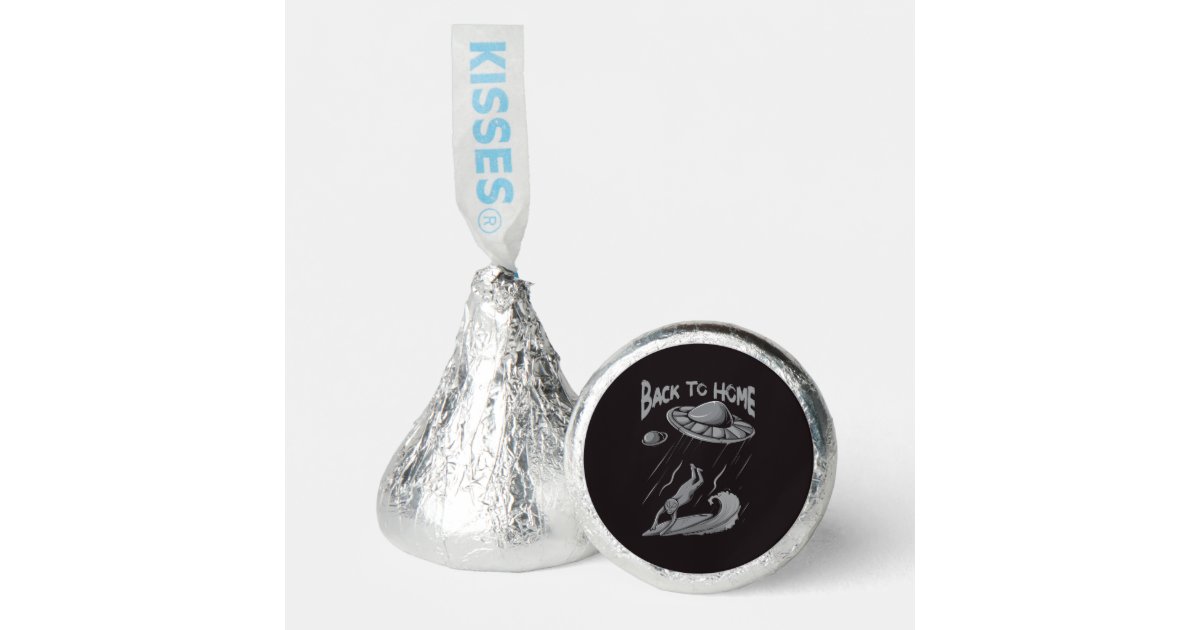 alien ufo surfing illustration with back to home hershey®'s kisses ...