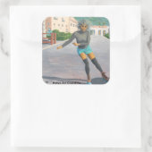 Alien Woman Roller Skating Fantasy Art Stickers | Zazzle