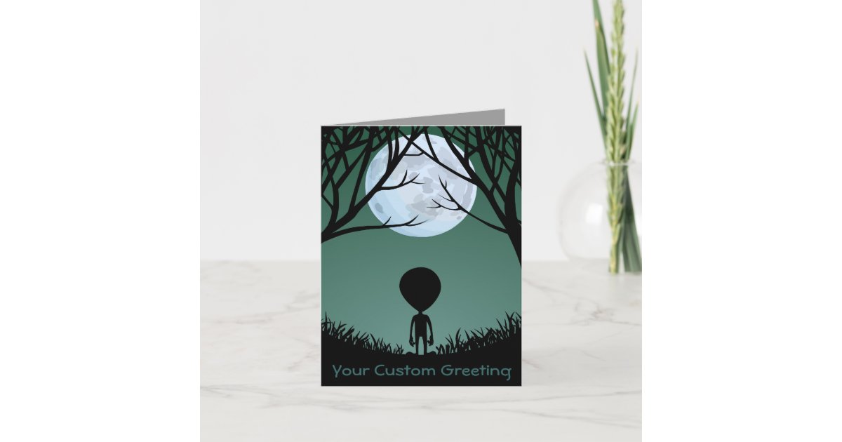 Aliens Art Cards Invitations Custom Halloween Card | Zazzle