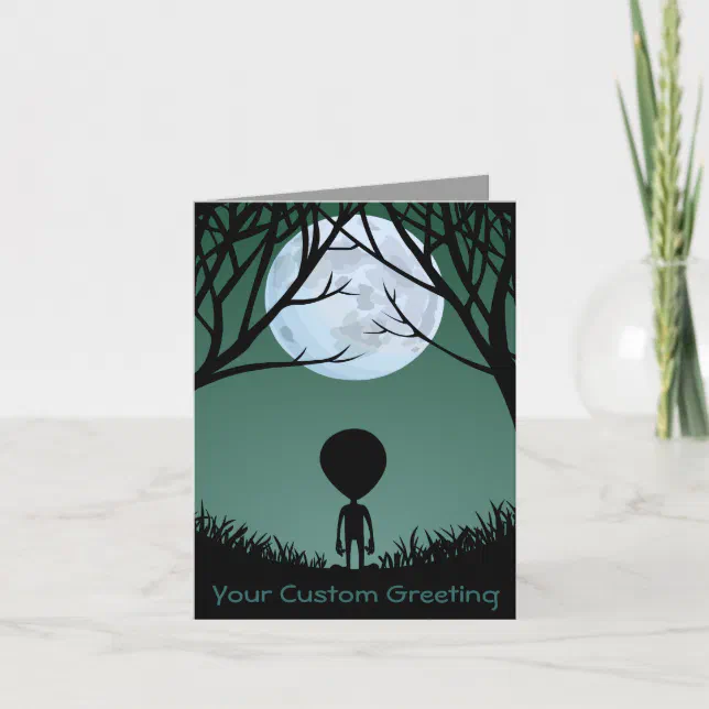 Aliens Art Cards Invitations Custom Halloween Card | Zazzle
