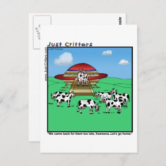 Aliens Cows Postcard | Zazzle