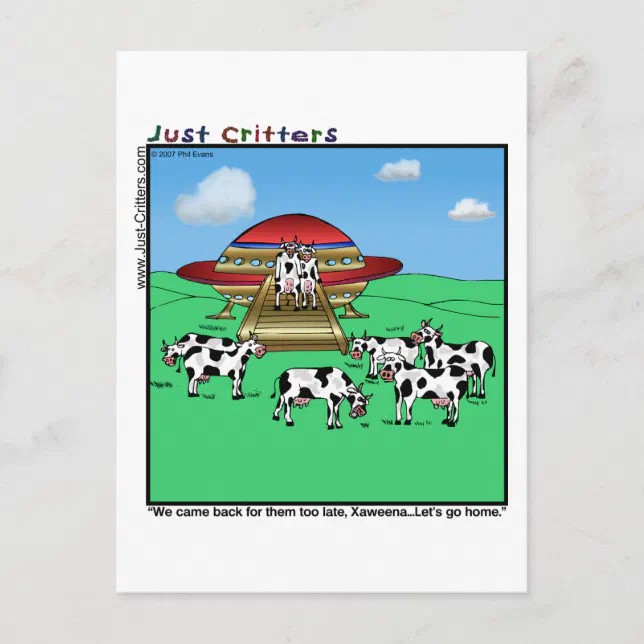 Aliens Cows Postcard | Zazzle